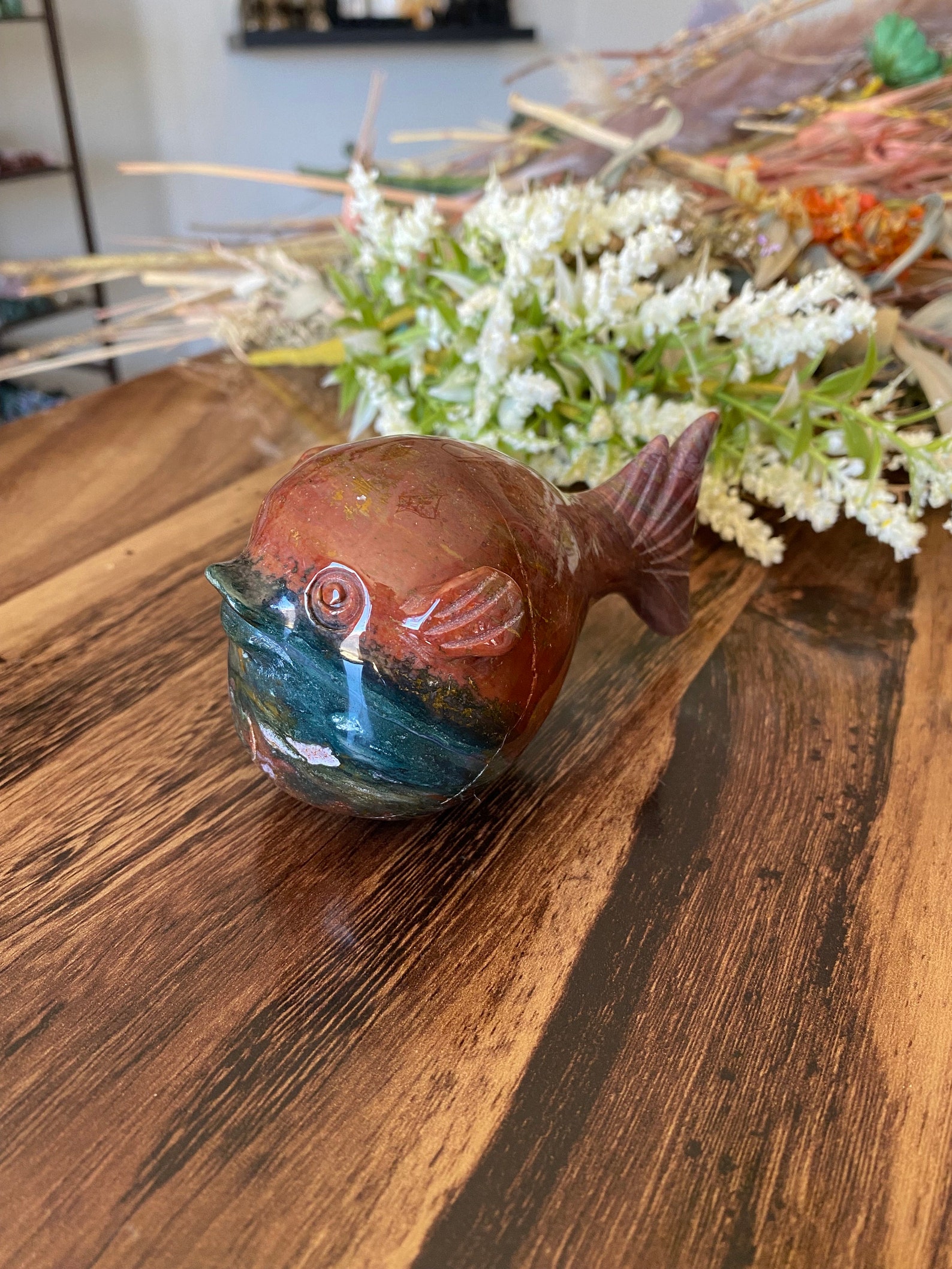 Ocean Jasper Puffer Fish Crystal Large | Natural Polished and Carved ...