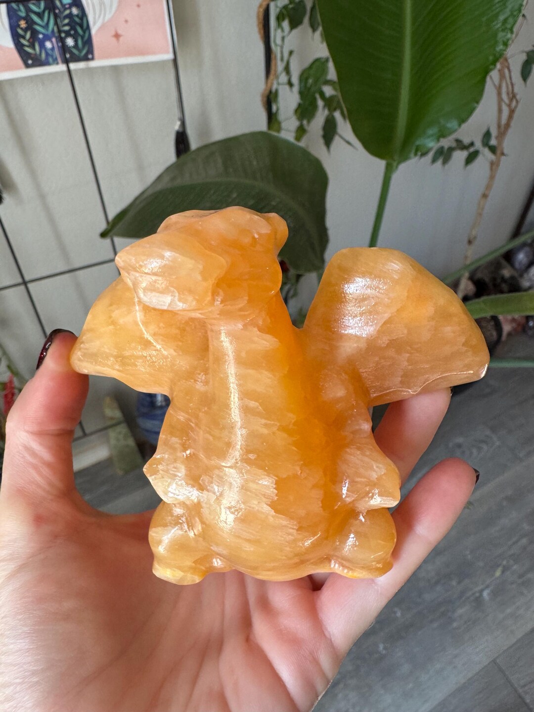 Orange Calcite Charizard Pokemon Crystal | Natural Carved Stone Carved ...