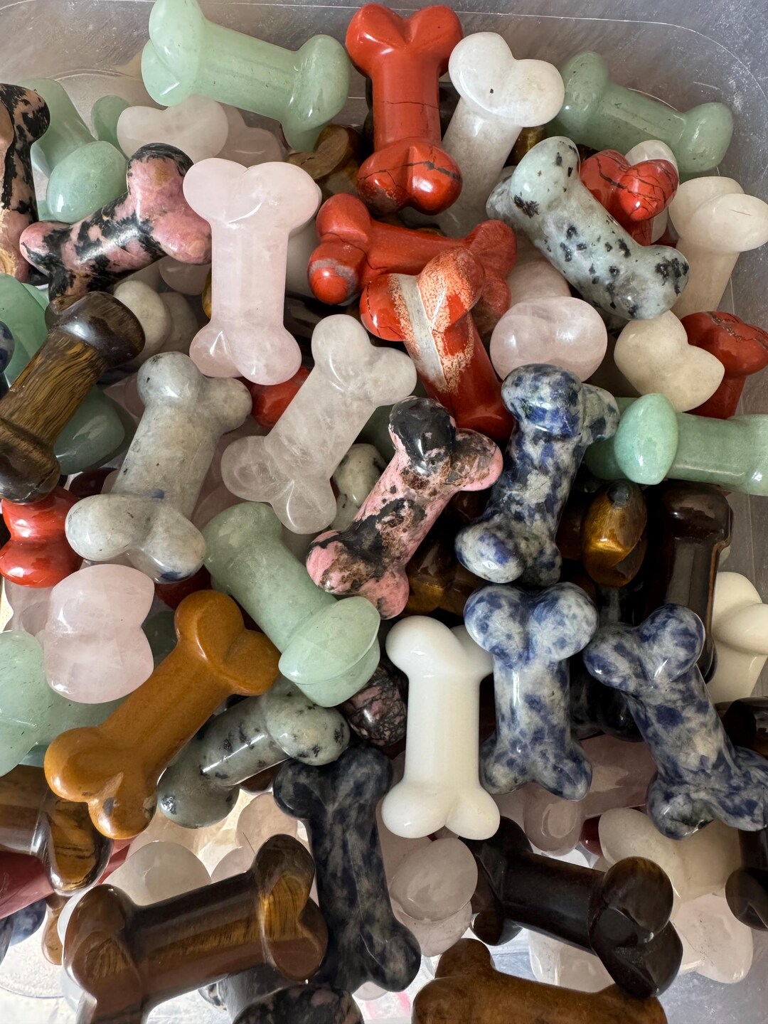 Dog Bone Assorted Crystal | Natural Stone Carved Dog Bone Shape ...