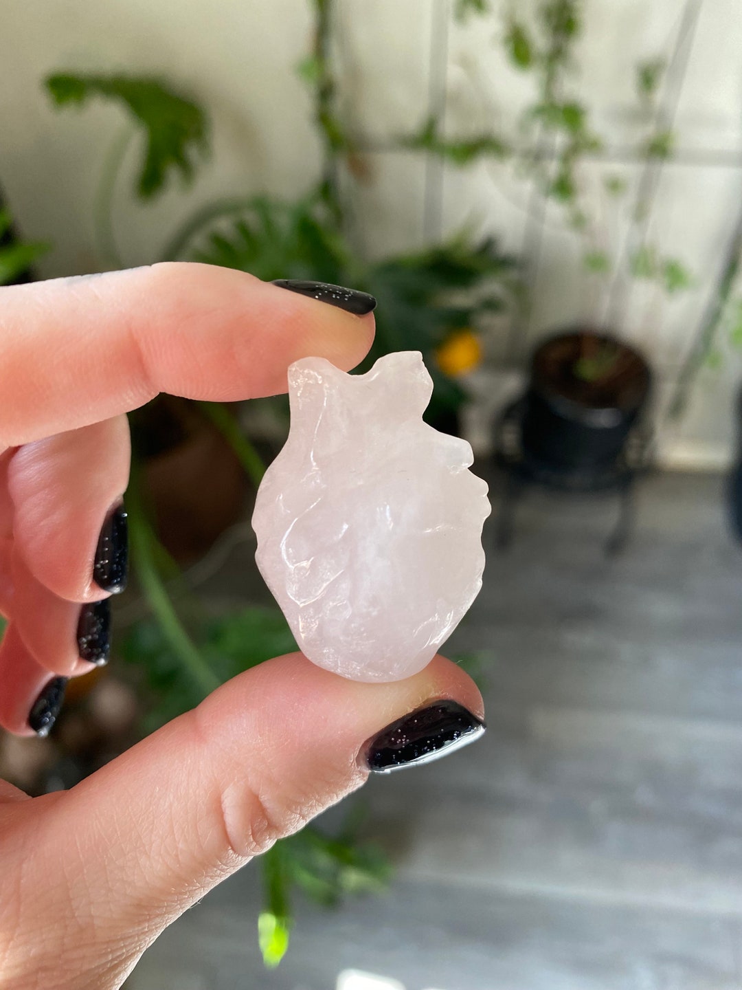 Rose Quartz Anatomical Heart Crystal Mini | Natural Rose Quartz Stone ...