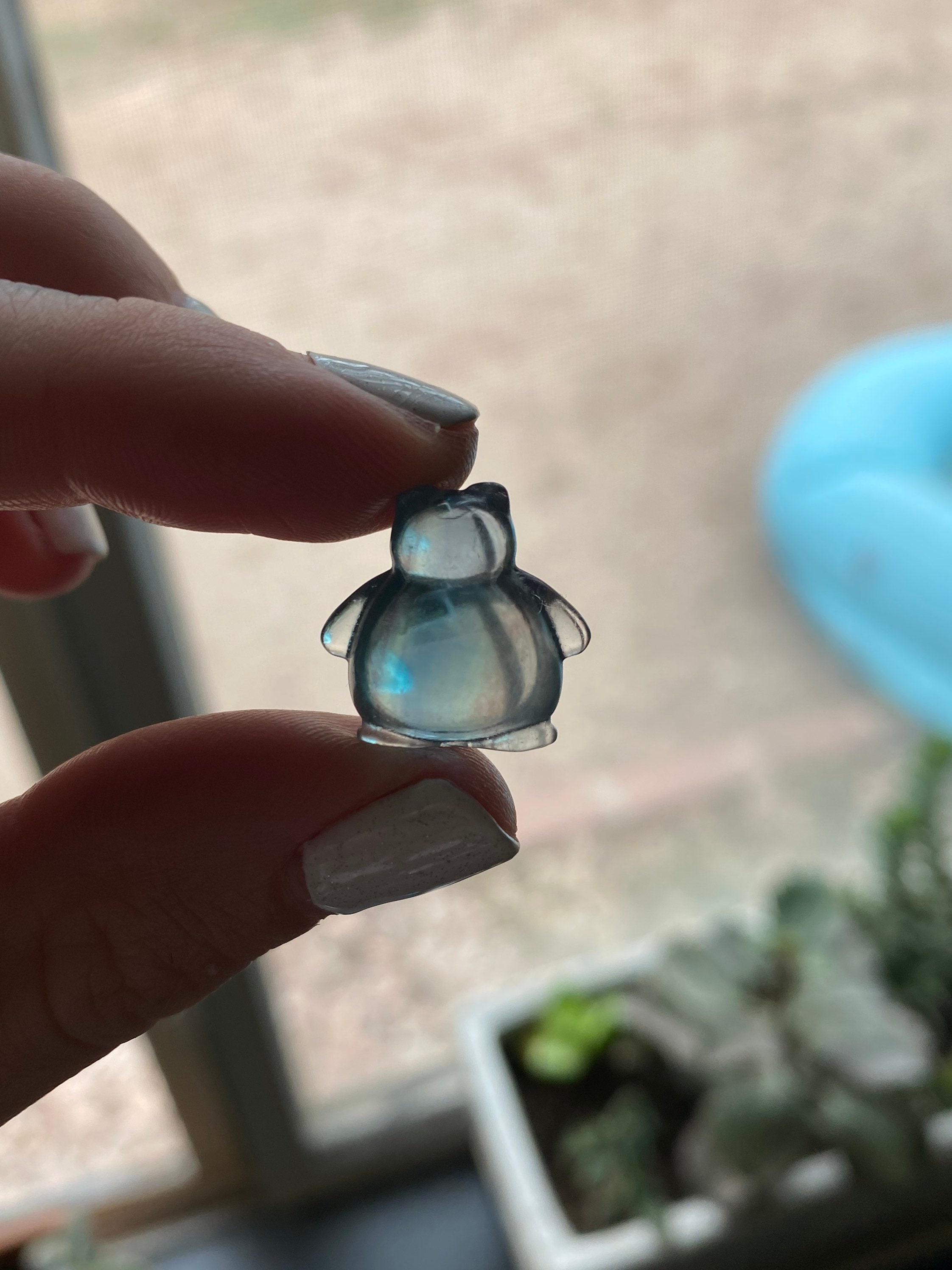 Green & Purple Fluorite Snorlax Crystal | Carved and Polished Natural ...