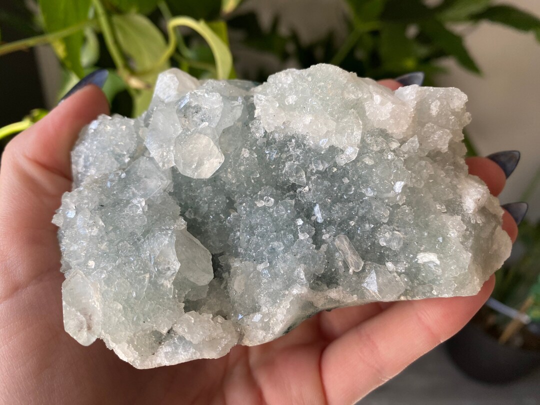 Druzy Apophyllite Crystal Cluster | Natural Raw Rough Stone From India ...