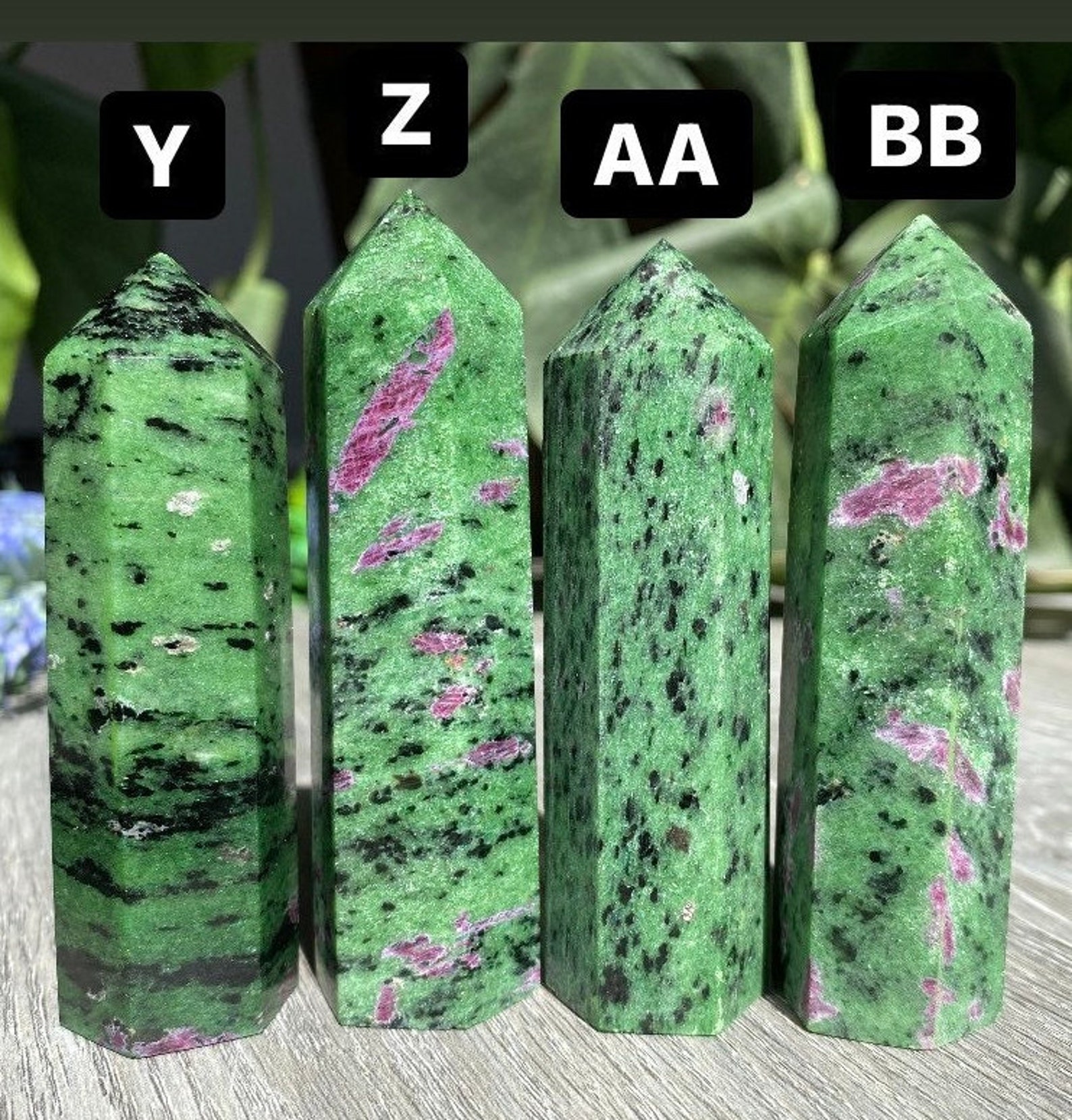 Ruby Zoisite Tower Point Natural Carved Polished | Anyolite Genorator ...