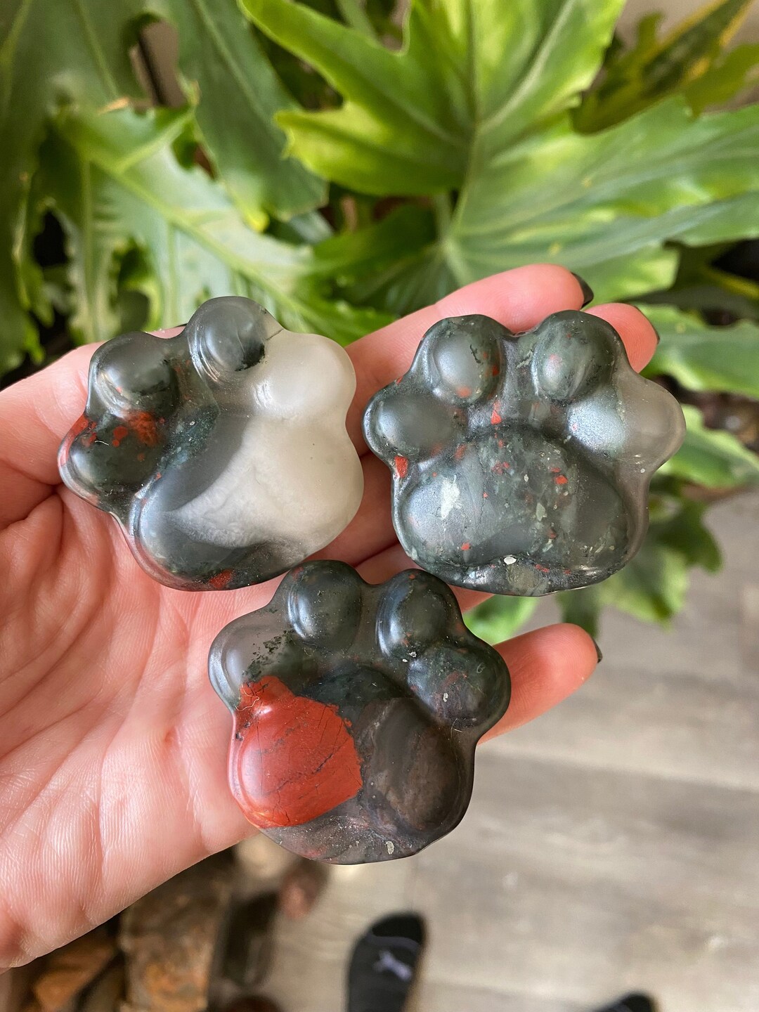 Bloodstone Paw Crystal | Natural Stone Carved and Polished Cat Dog Paw ...