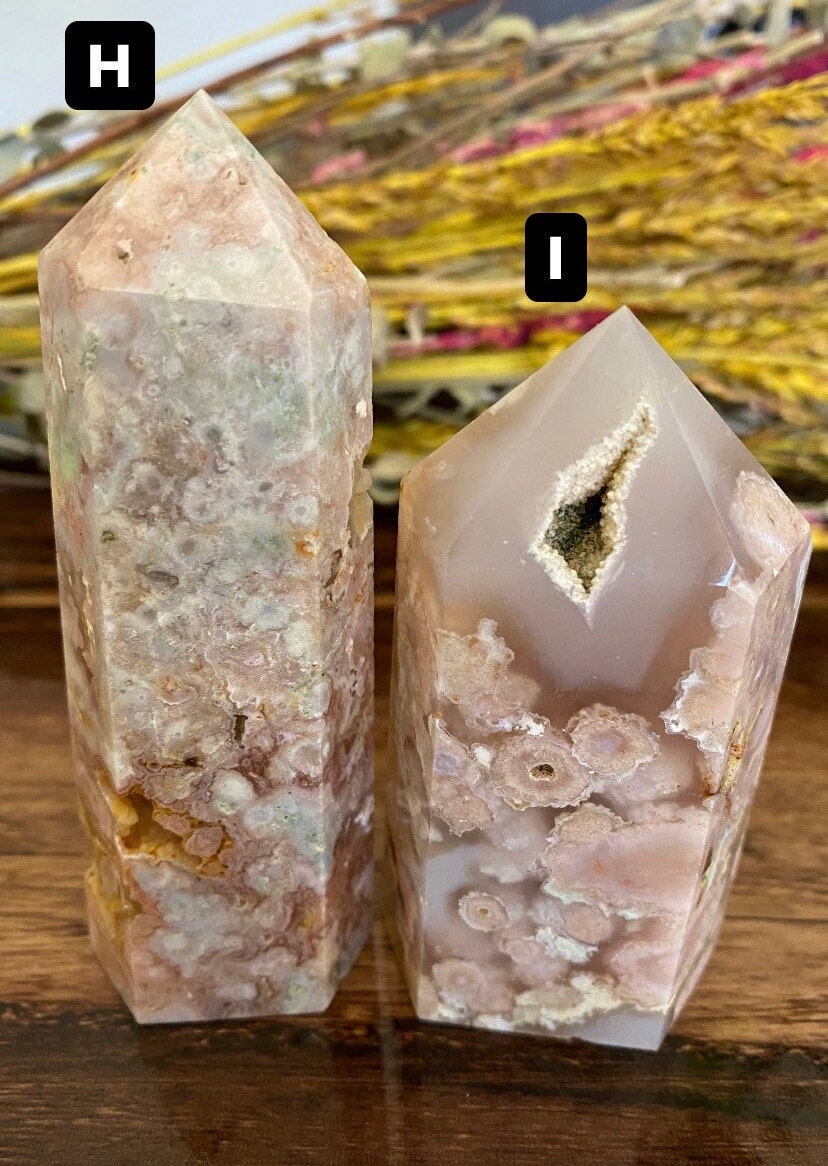 Flower Agate Tower Point Generator Medium | Natural Crystal ...