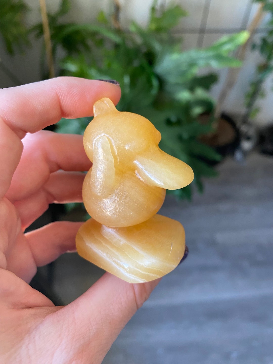Orange Calcite Psyduck Crystal | Pokemon Natural Carved Stone ...