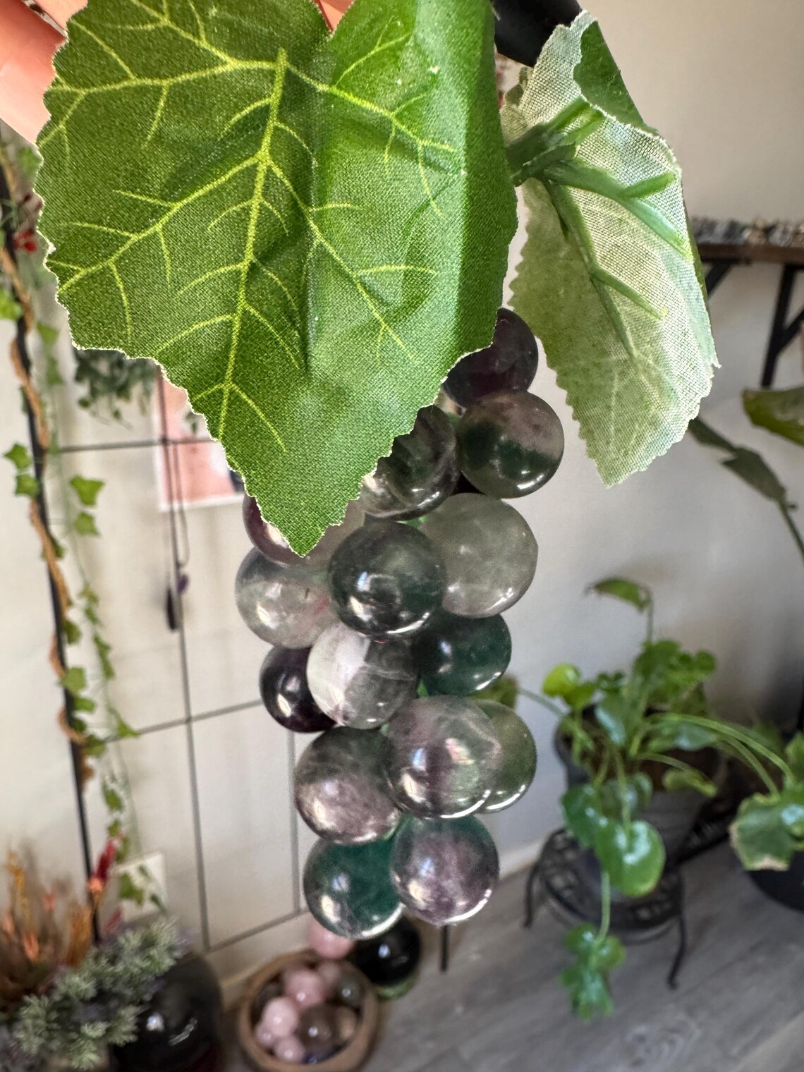 Purple & Green Fluorite Grape Cluster Crystal | Carved and Polished ...