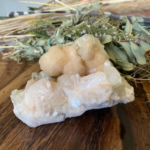 1.4lb Stilbite & Apophyllite Crystal Cluster | Natural Raw Rough ...
