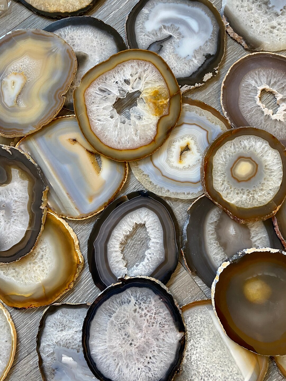 Agate Geode Crystal Coasters Assorted Blue Pink Purple Teal & Natural ...