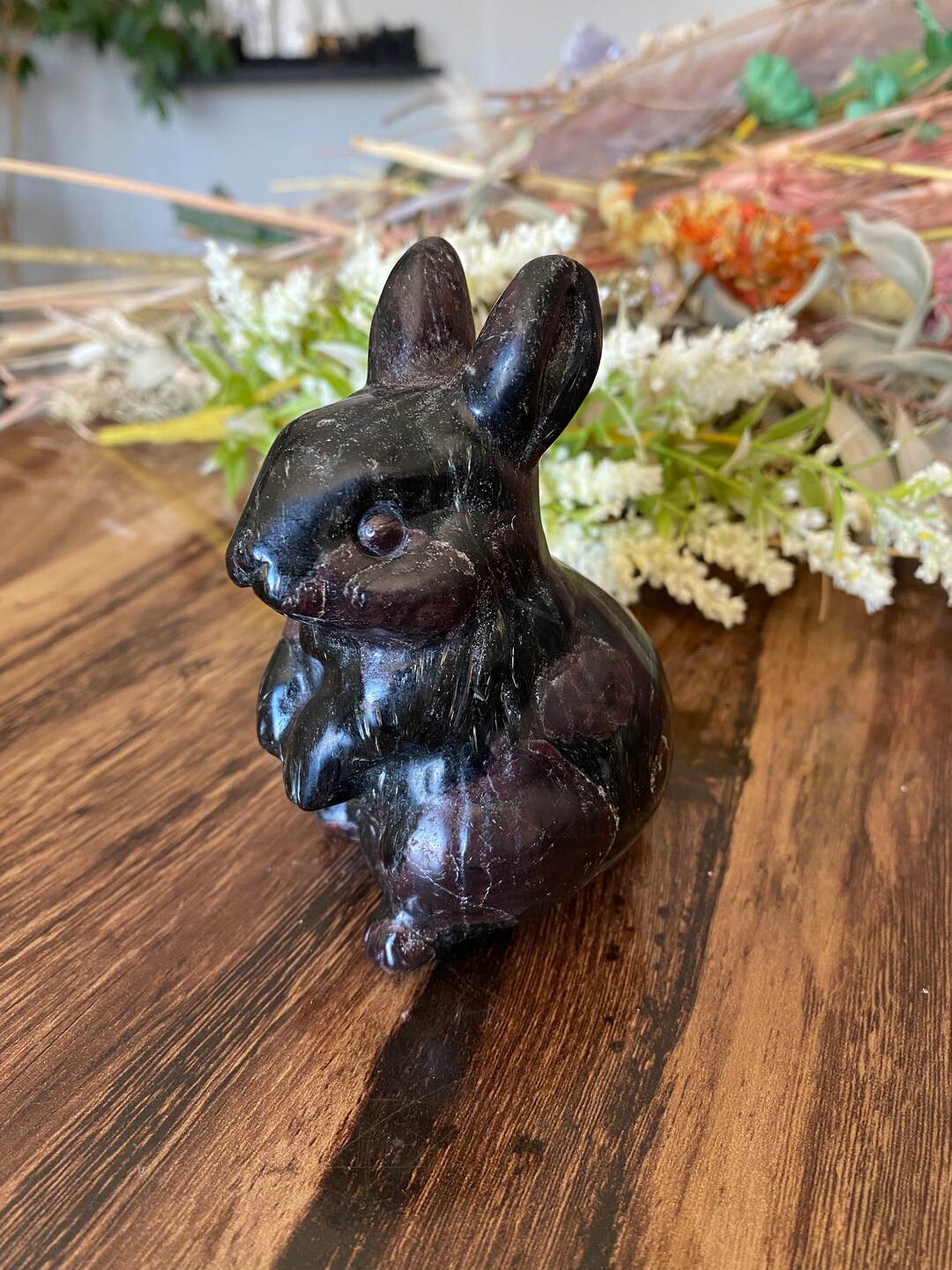 1.1lb Garnet Rabbit Crystal Natural Stone Carved and - Etsy