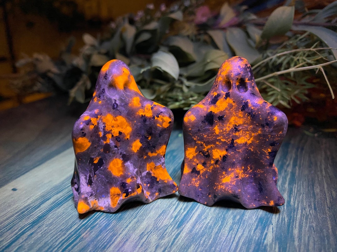 Yooperlite Ghost Crystal | Natural Stone Carved Spooky Ghost ...