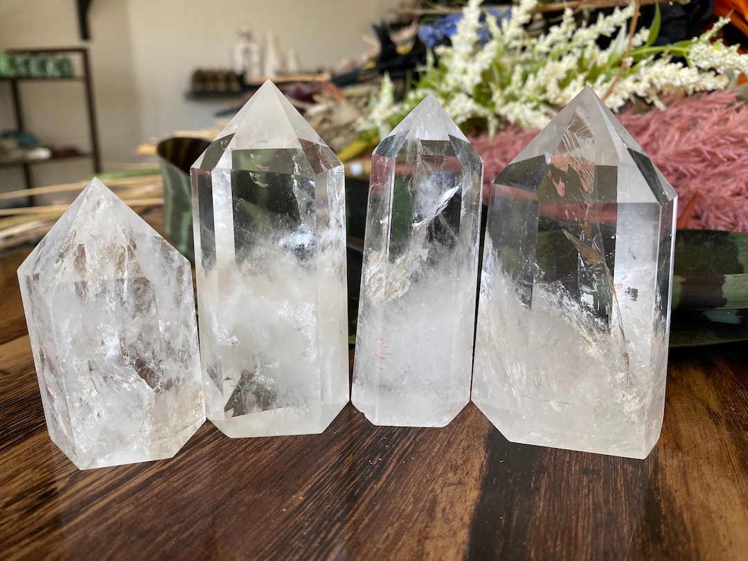 Clear Quartz Crystal Tower Point | Natural Polished Genorator ...