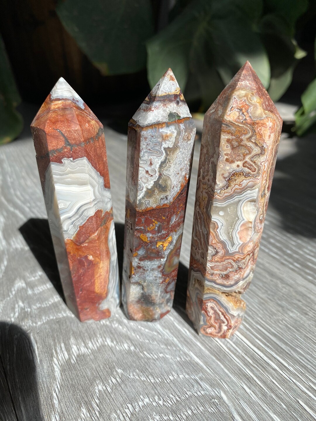 Mexican Agate Stone Towers | Natural Mexican Crazy Lace Agate Crystal ...