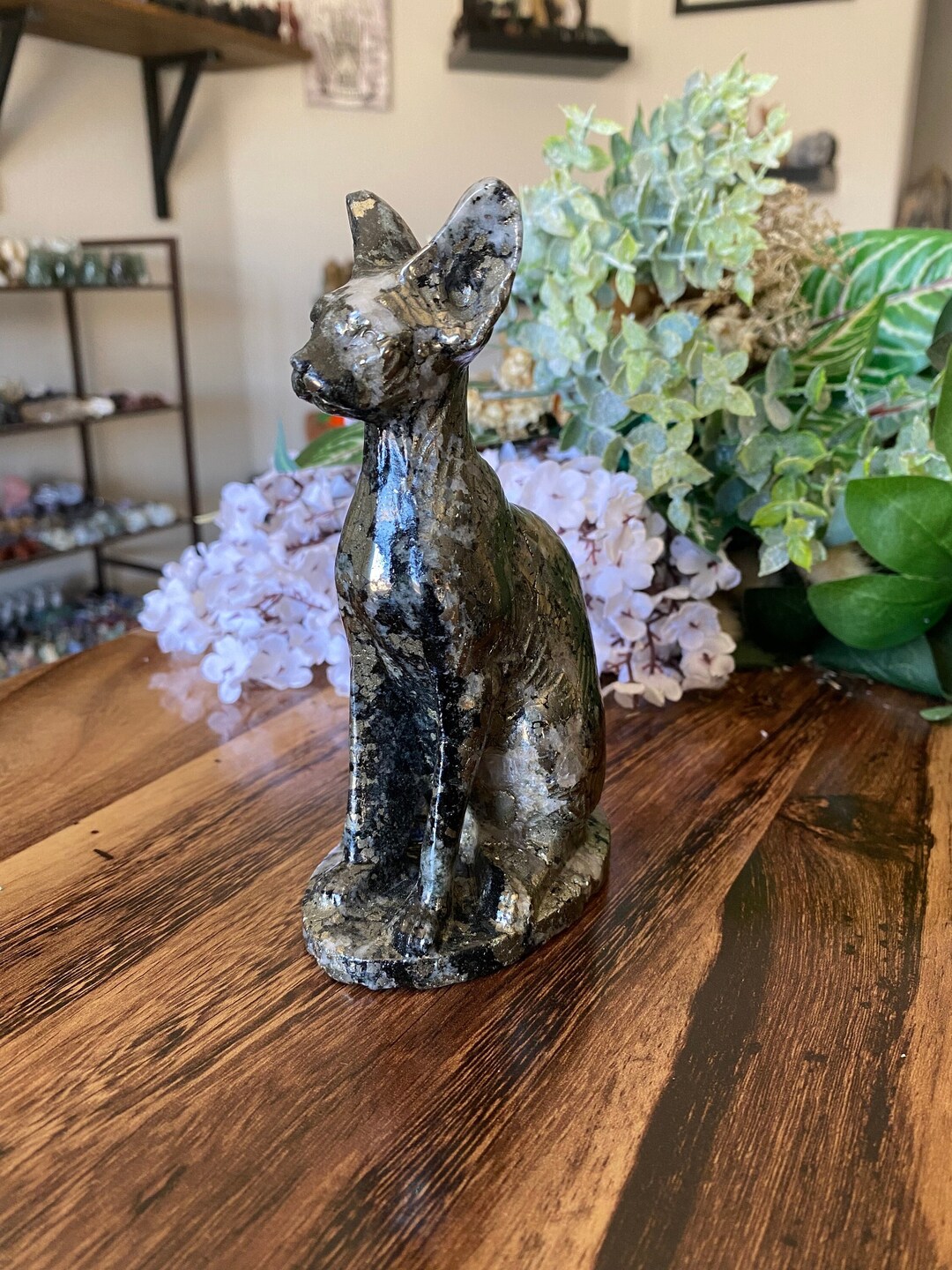 1.8lb Pyrite Sphinx Cat Crystal Large | Natural Stone Carved and ...