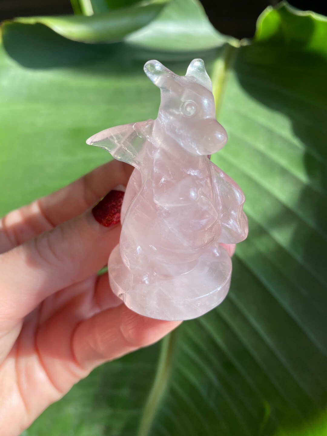Rose Quartz Dragonite Crystal Natural Rose Quartz Stone Carved Pokemon ...