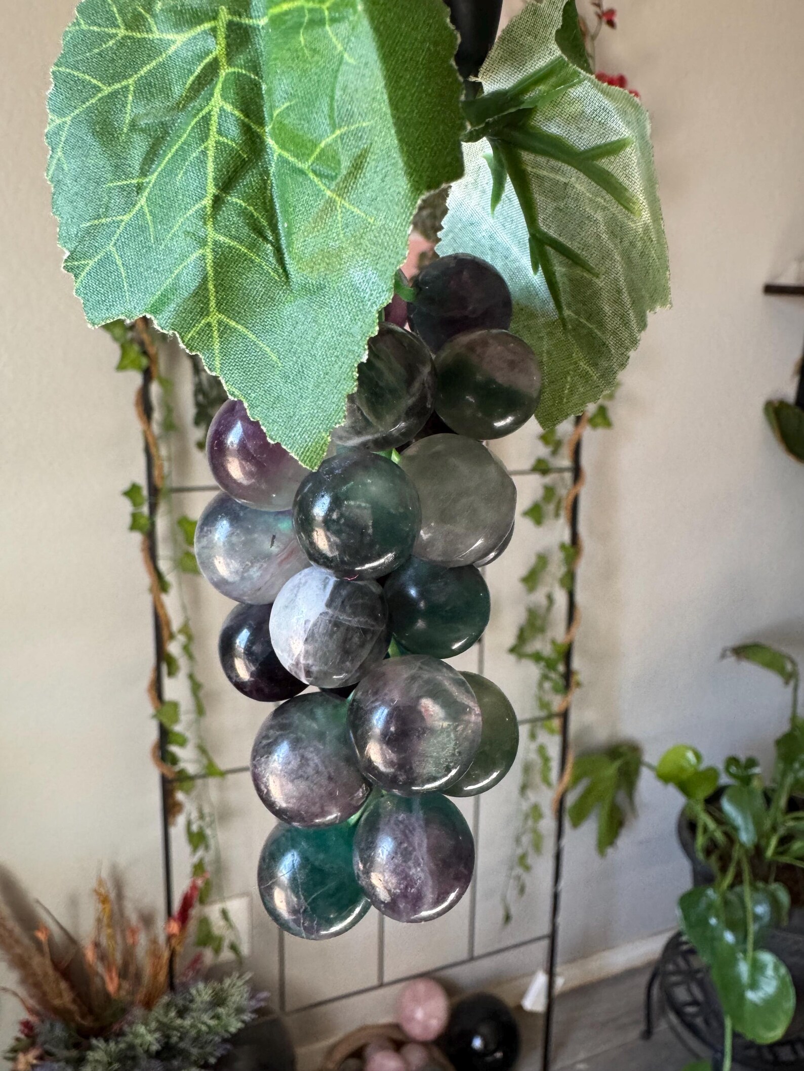 Purple & Green Fluorite Grape Cluster Crystal | Carved and Polished ...