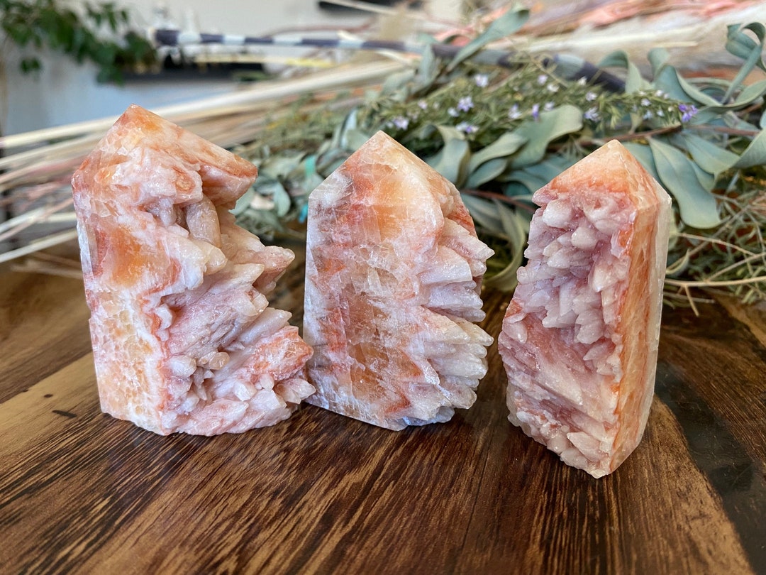 Red Tooth Agate Tower | Natural Stone Carved & Half Polished Point ...