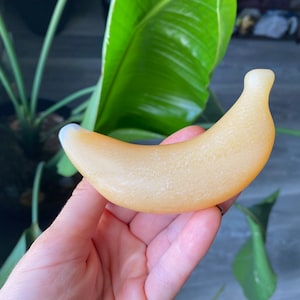 Orange Calcite Banana Crystal | Natural Carved Stone Fruit ...