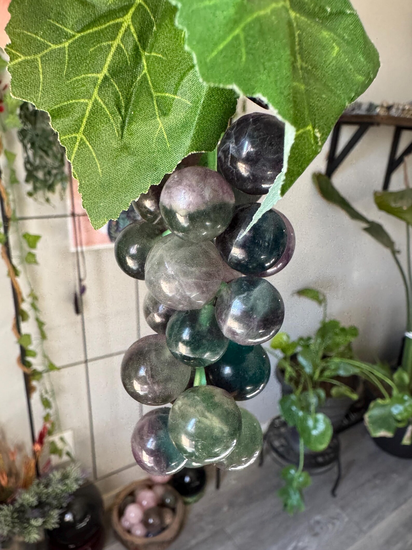 Purple & Green Fluorite Grape Cluster Crystal | Carved and Polished ...