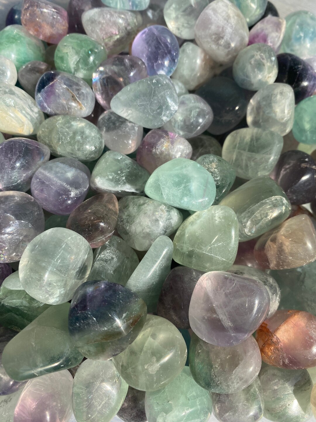 Fluorite Crystal Tumble Small | Tumbled and Polished Natural Fluorite ...