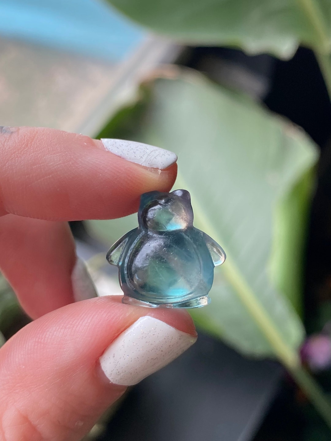 Green & Purple Fluorite Snorlax Crystal | Carved and Polished Natural ...