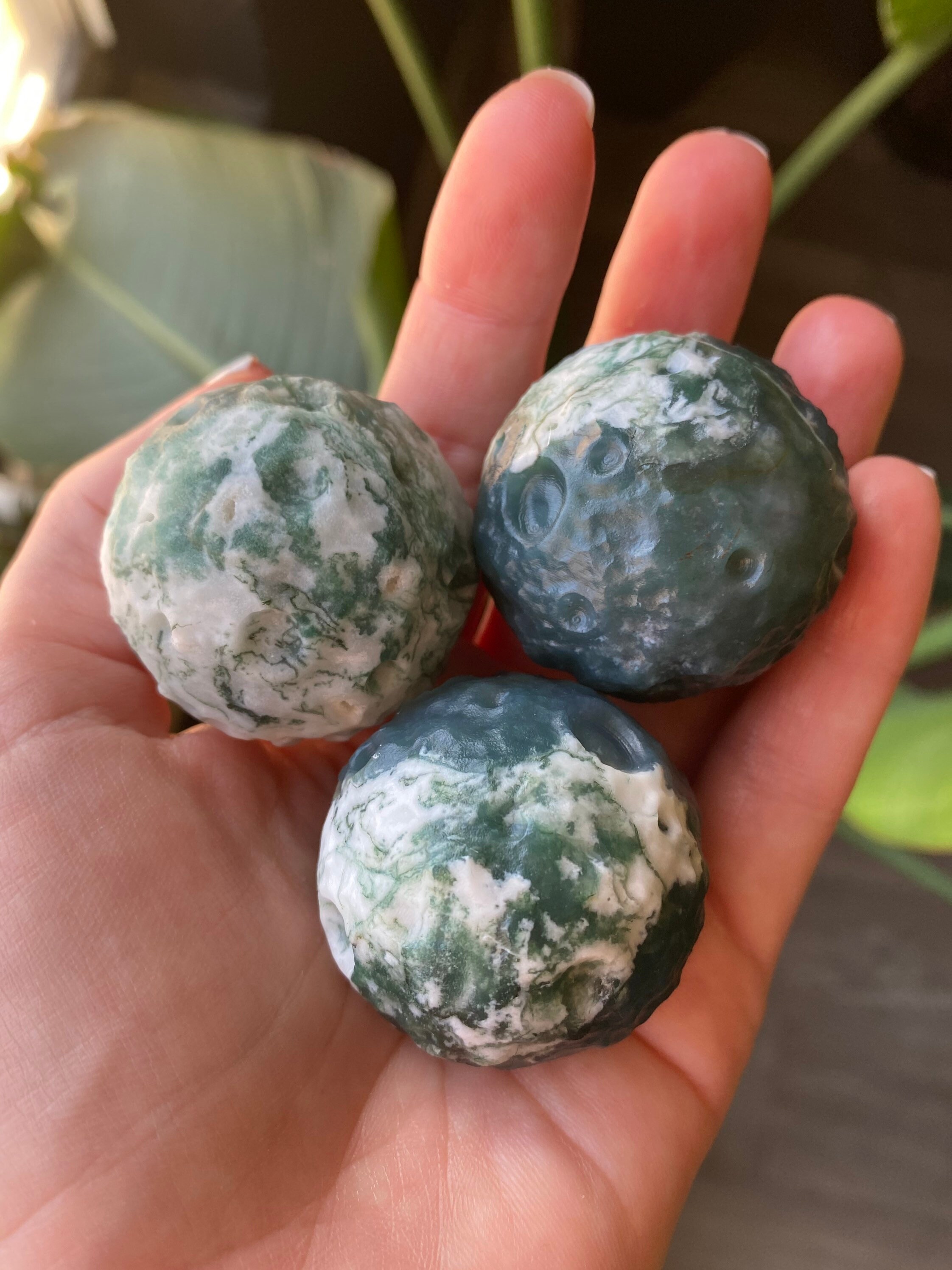 Crystal Full Moon Carved Natural Stone Lepidolite Howlite - Etsy