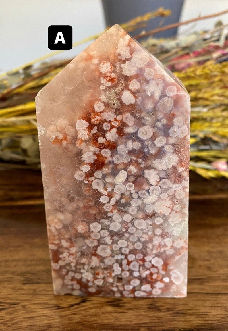 Flower Agate Tower Point Generator Medium | Natural Crystal ...