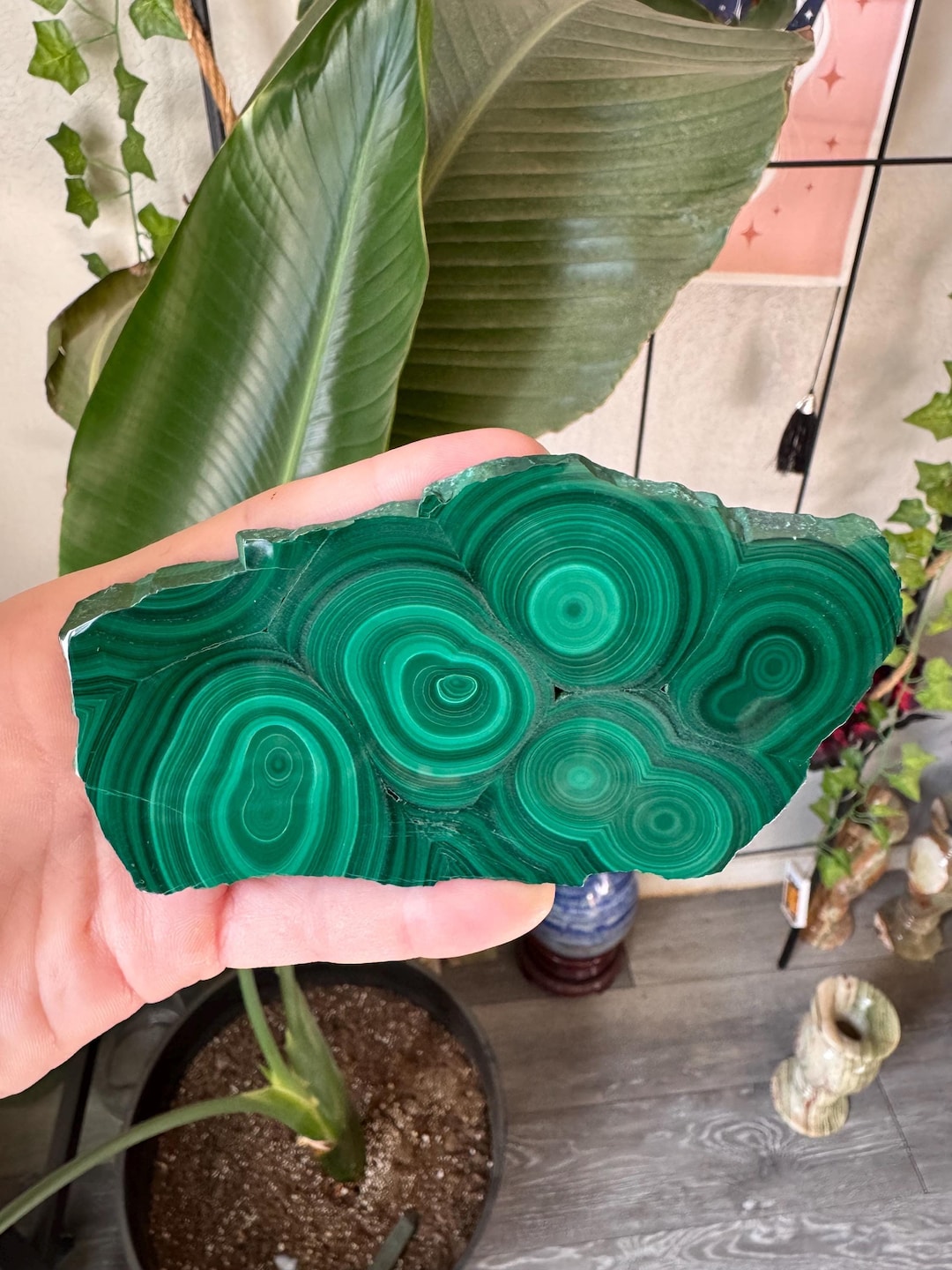 Malachite Polished Slice Natural Stone | Malachite Slab | Metaphysical ...