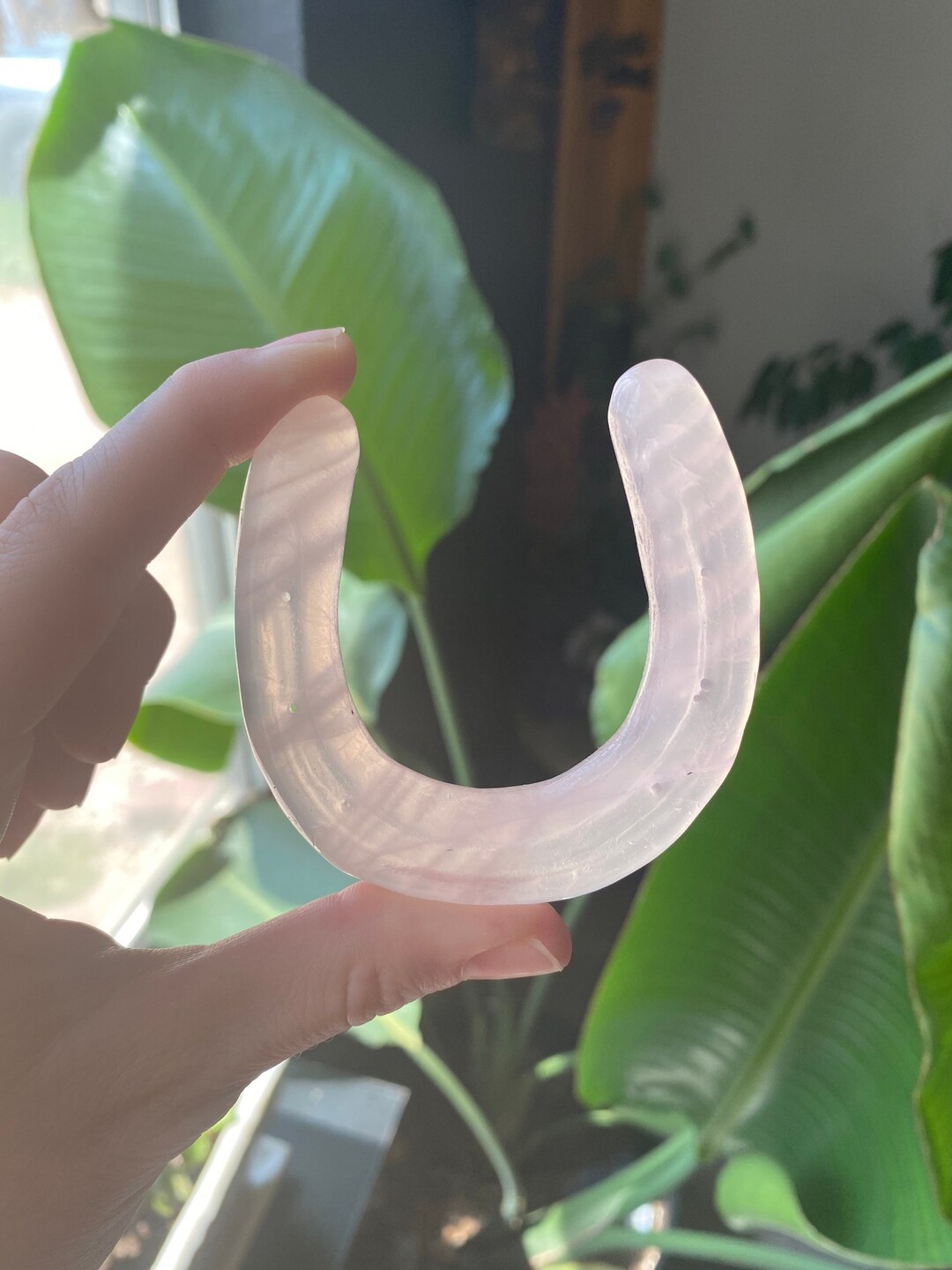 Rose Quartz Horse Shoe Crystal | Natural Rose Quartz Horseshoe Carved ...