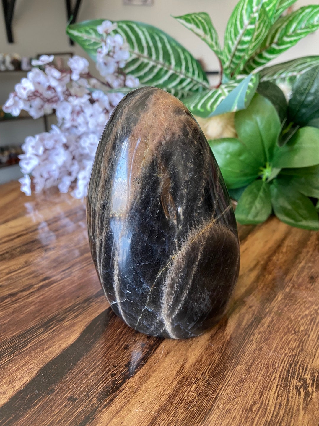2.2lb Black Moonstone Free Form Crystal | Natural Stone Carved and ...