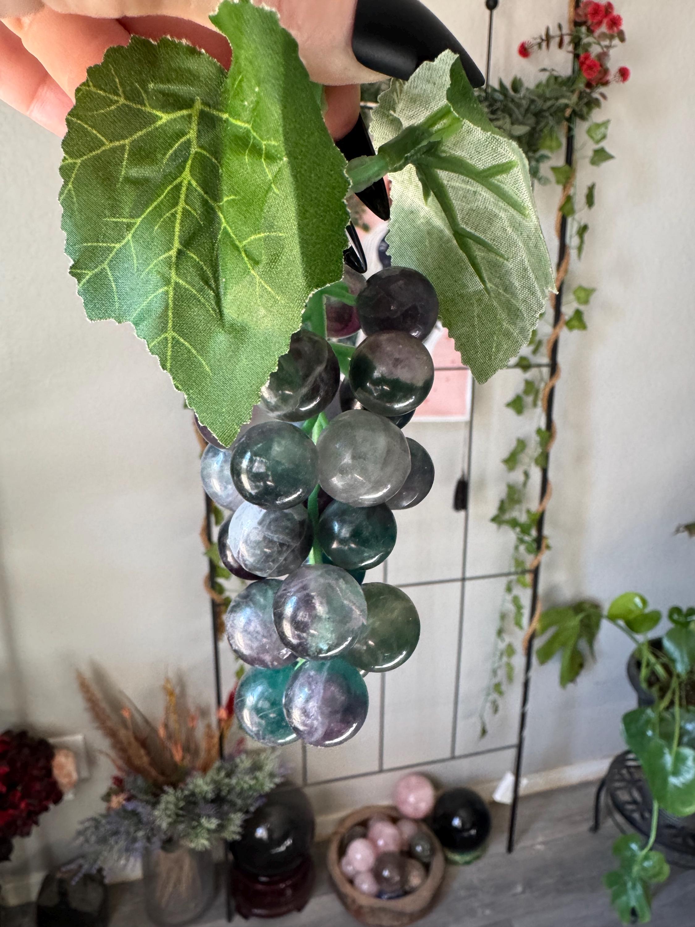 Purple & Green Fluorite Grape Cluster Crystal | Carved and Polished ...