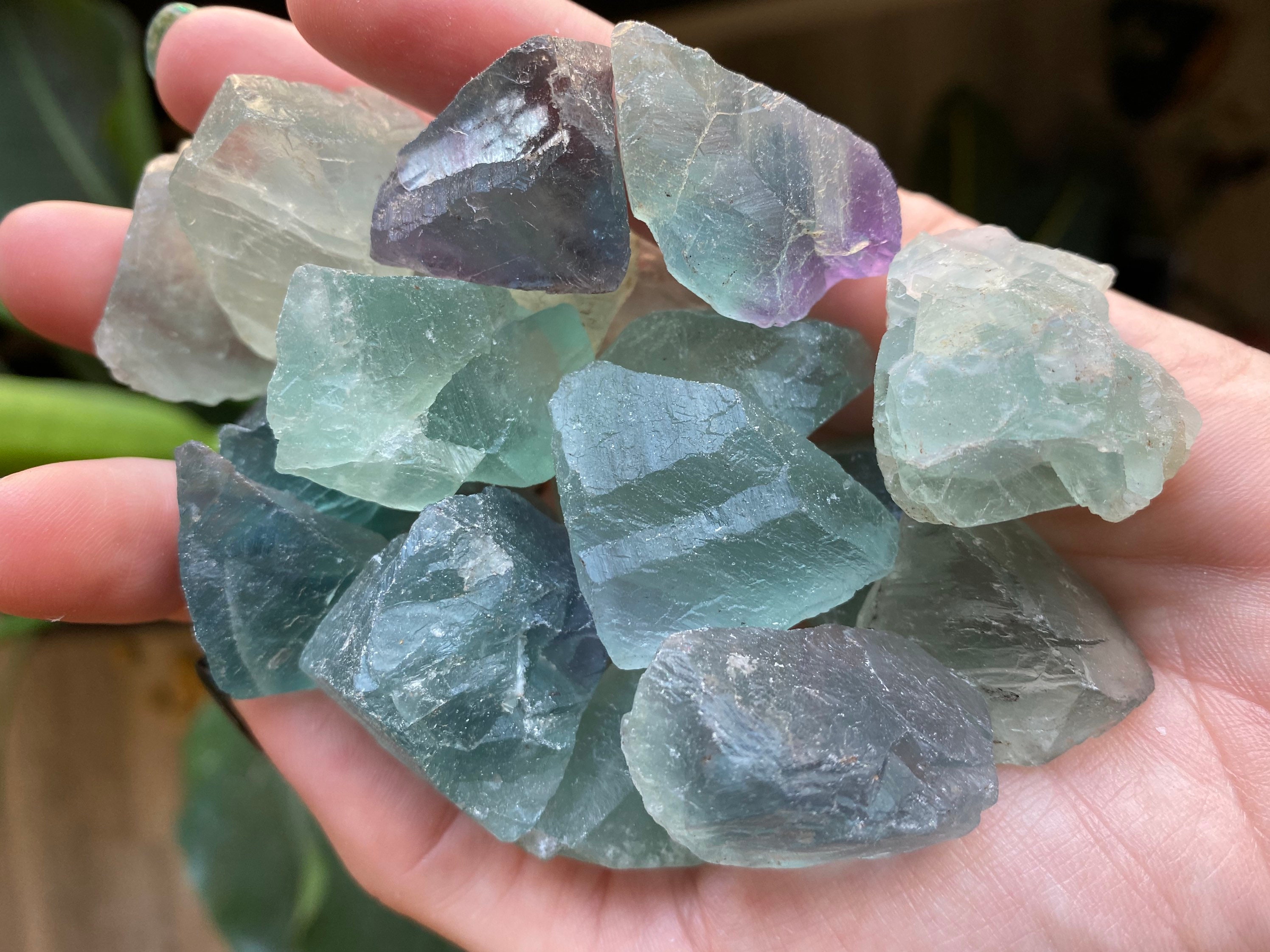 Fluorite Rough Raw Crystal Chunk Natural Green and Purple - Etsy