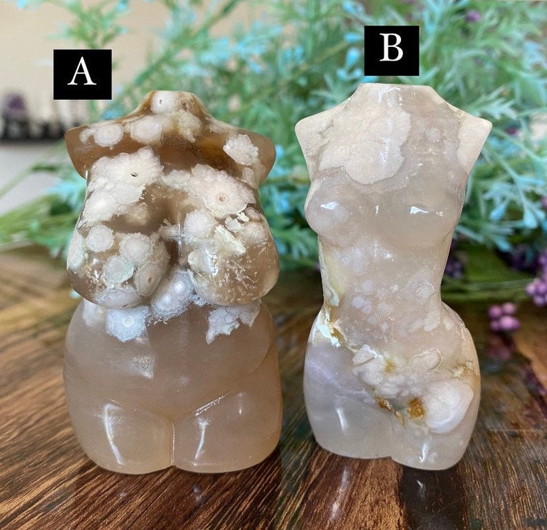 Flower Agate Goddess Body Crystal Natural Carved and - Etsy