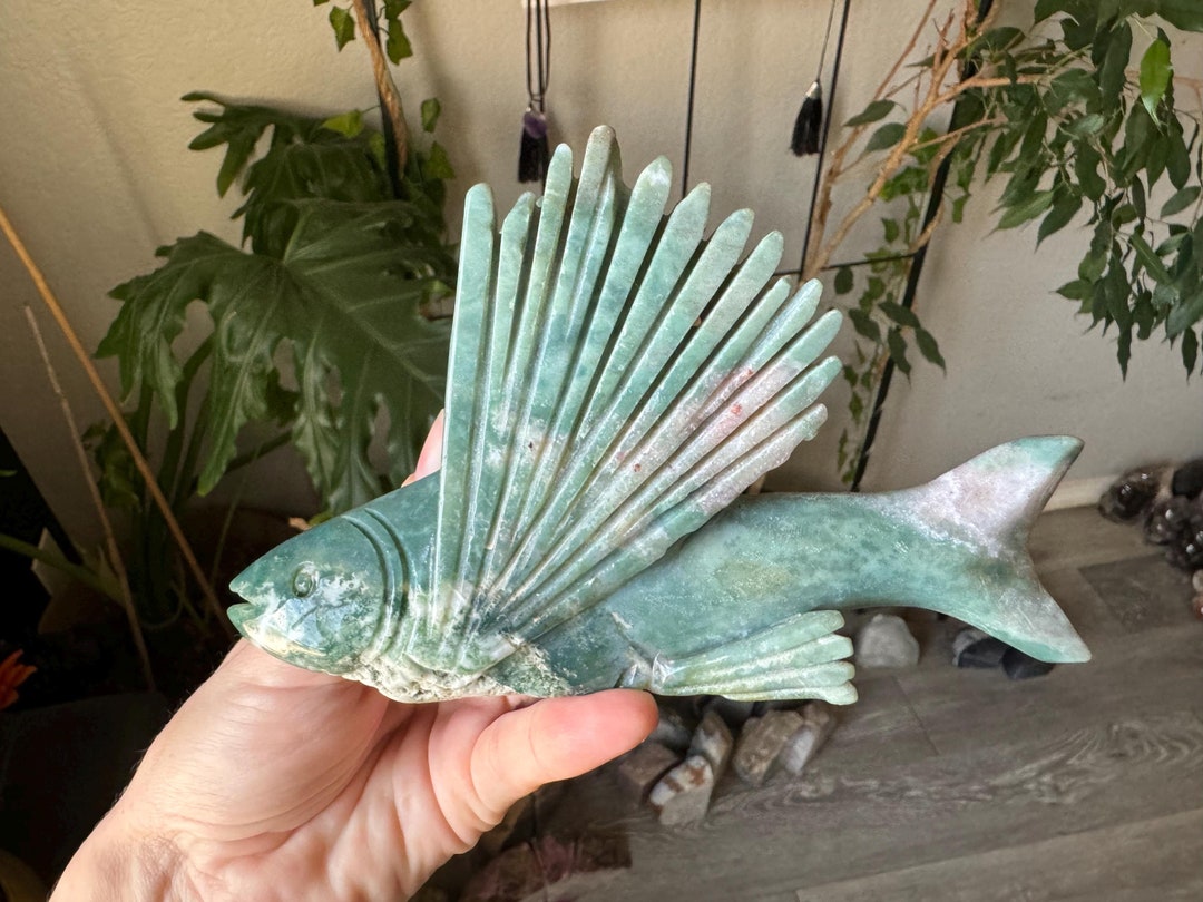 Ocean Jasper Flying Fish Crystal Large | Natural Polished and Carved ...