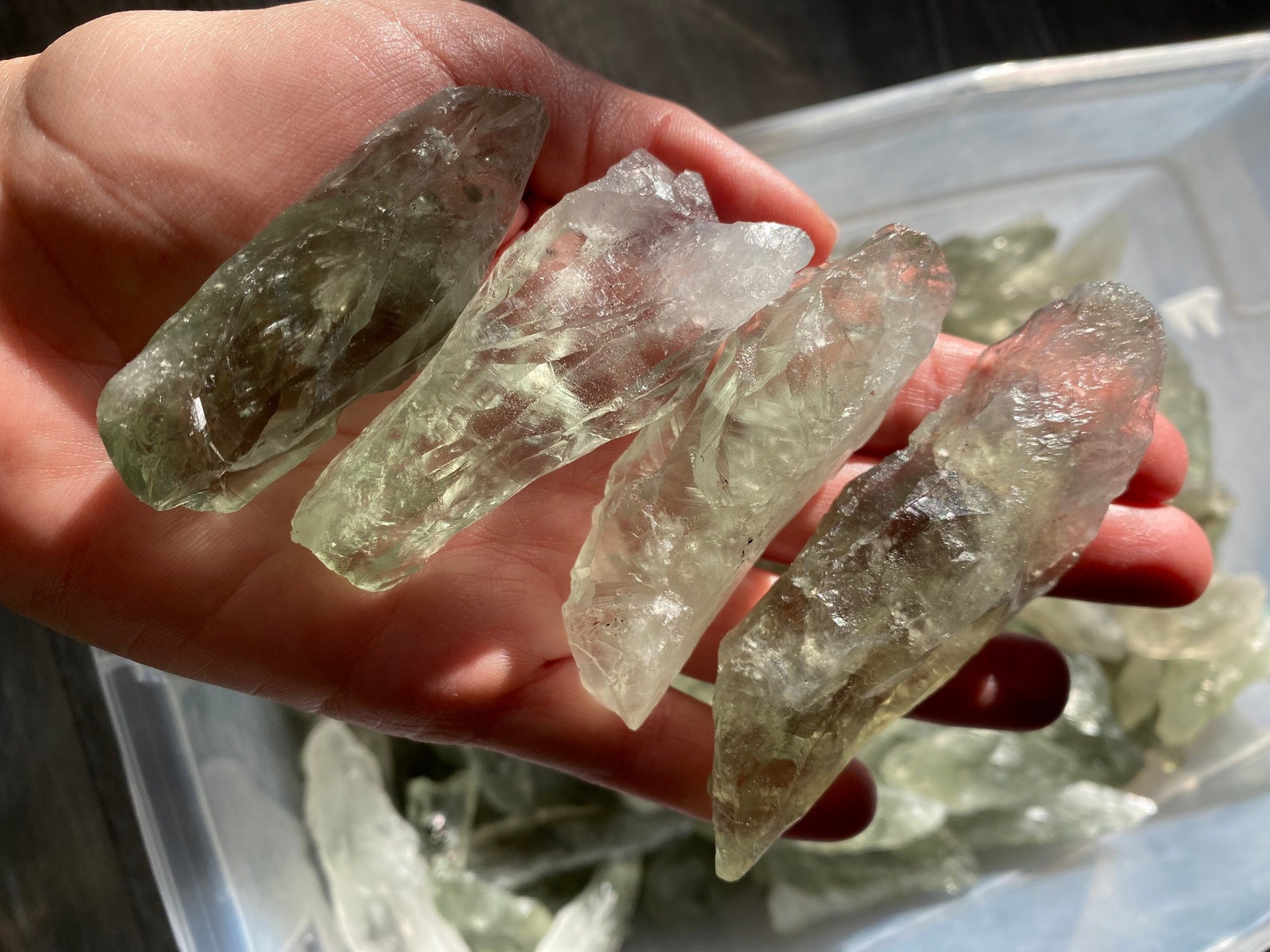 Prasiolite Crystal Root Raw Rough Natural | Green Amethyst ...