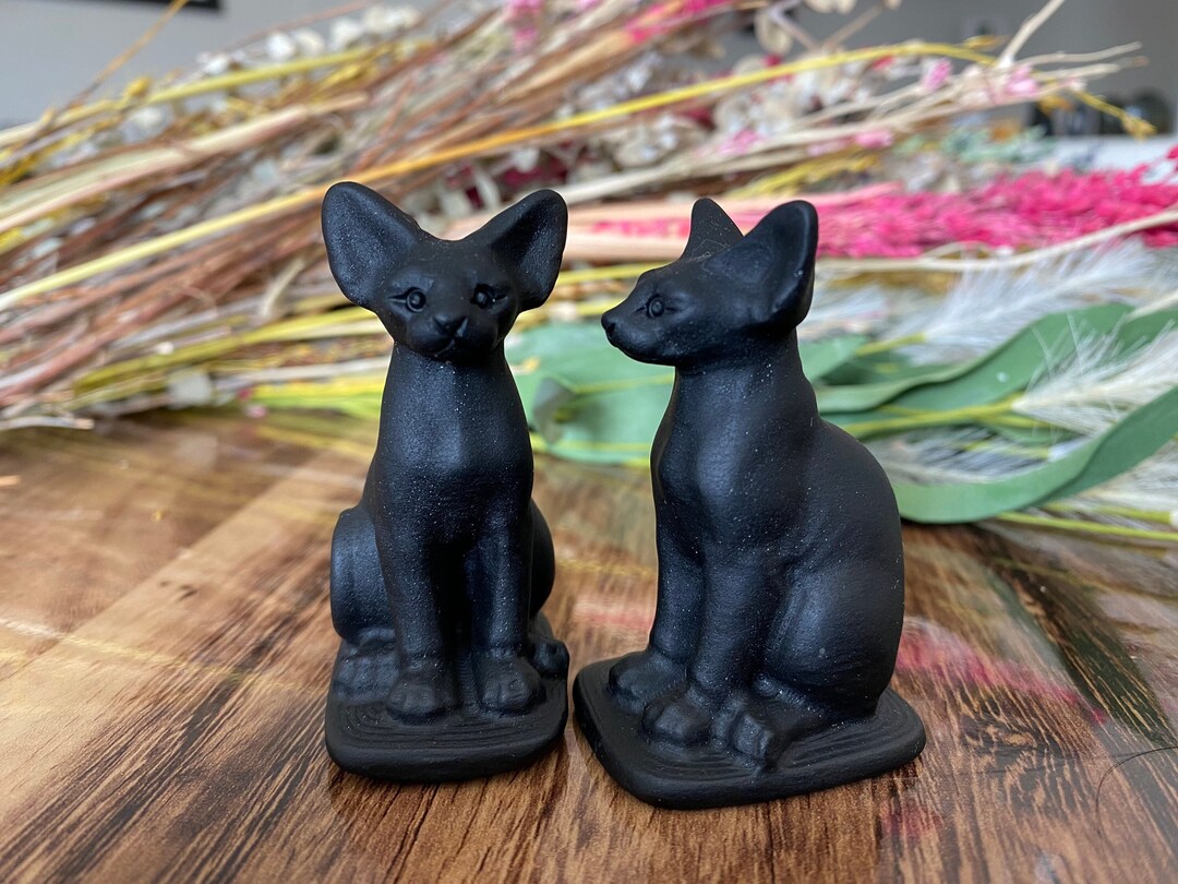 Black Obsidian Sphinx Cat | Crystal Egyptian Kitty | Crystal ...