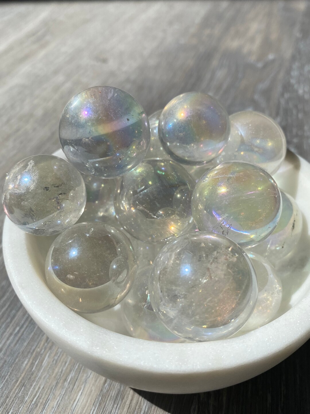 Angel Aura Clear Quartz Crystal Sphere Mini | Metaphysical Healing and ...