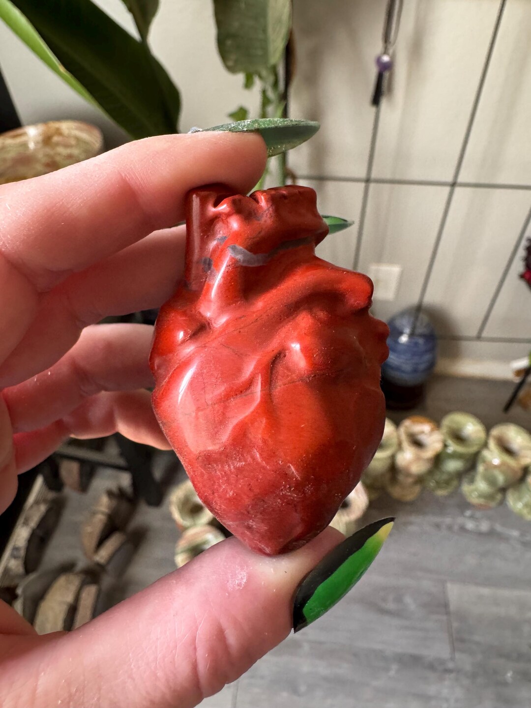 Red Jasper Anatomical Heart Crystal | Natural Stone Carved and Polished ...