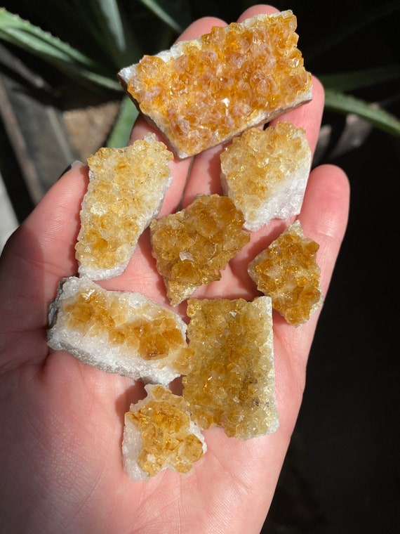 Citrine Quartz Crystal Clusters Small Metaphysical Healing | Etsy