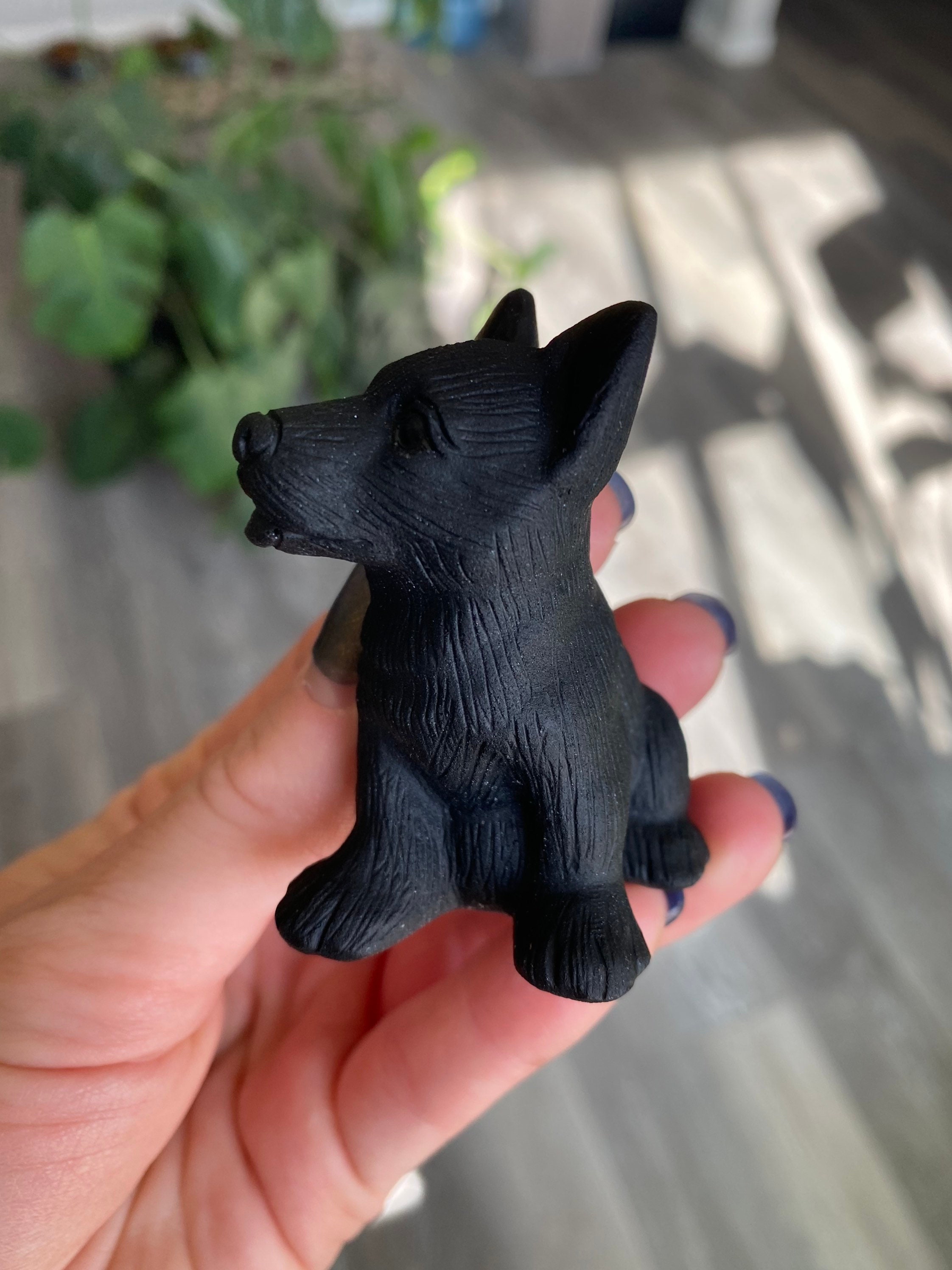 Black Obsidian Dog | Crystal Corgi or Shepherd | Crystal Metaphysical ...