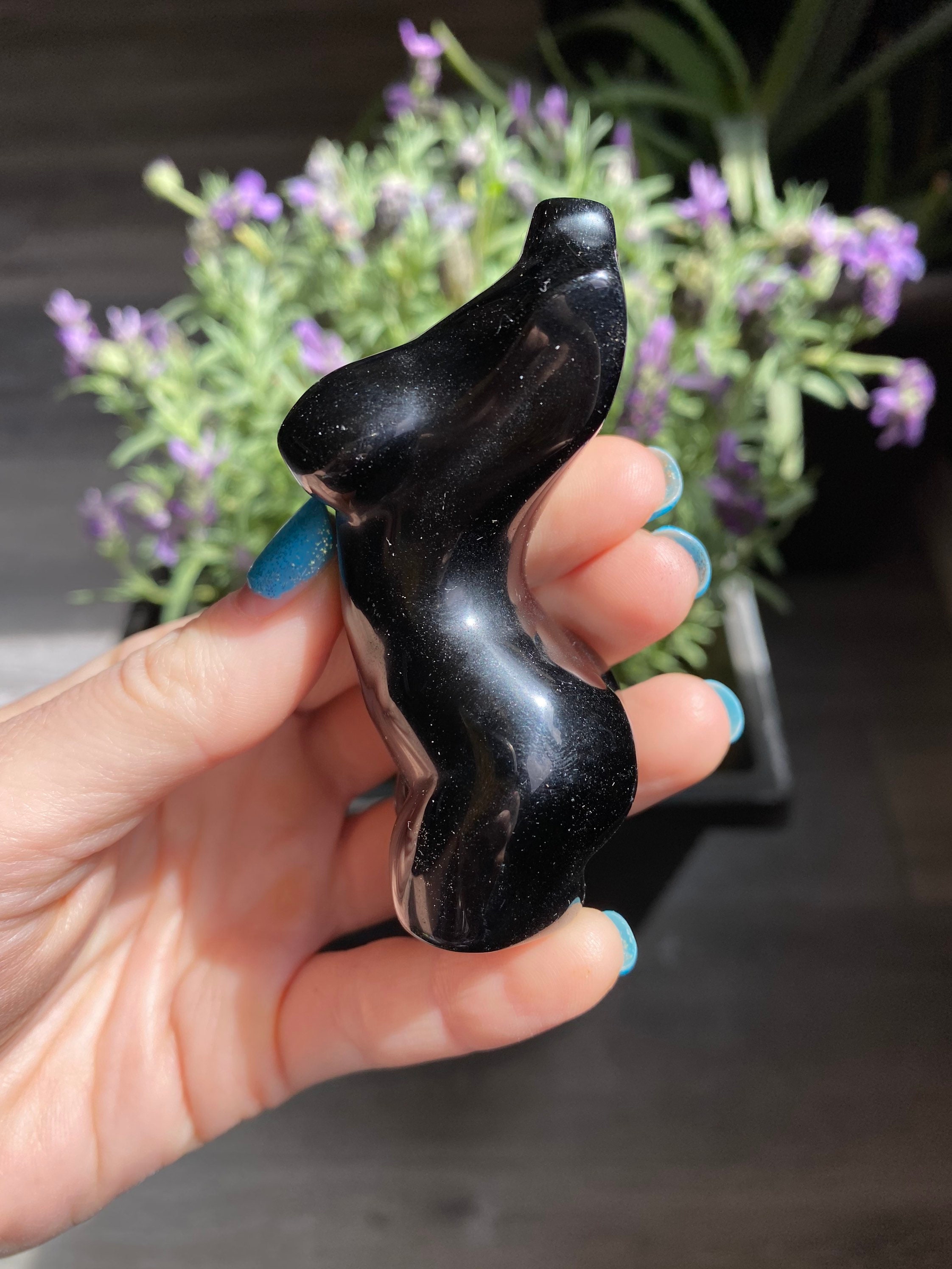 Black Obsidian Female Body Goddess Crystal Natural Black | Etsy