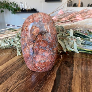2.7lb Red Feldspar Crystal Free Form Natural Carved and Polished Stone ...
