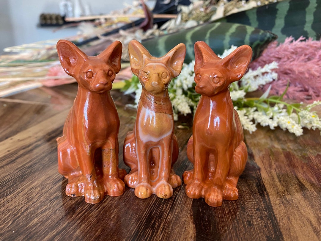 Red Jasper Sphinx Cat Crystal | Natural Stone Carved and Polished ...