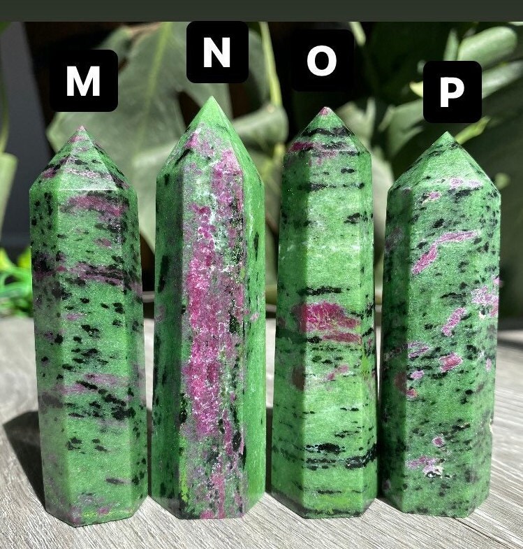 Ruby Zoisite Tower Point Natural Carved Polished Anyolite | Etsy