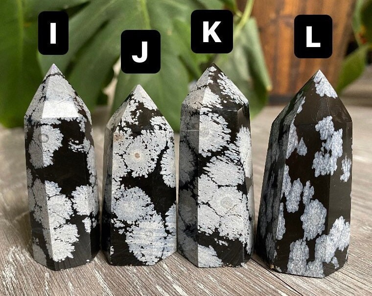Snowflake Obsidian Tower Point Natural Polished Metaphysical | Etsy