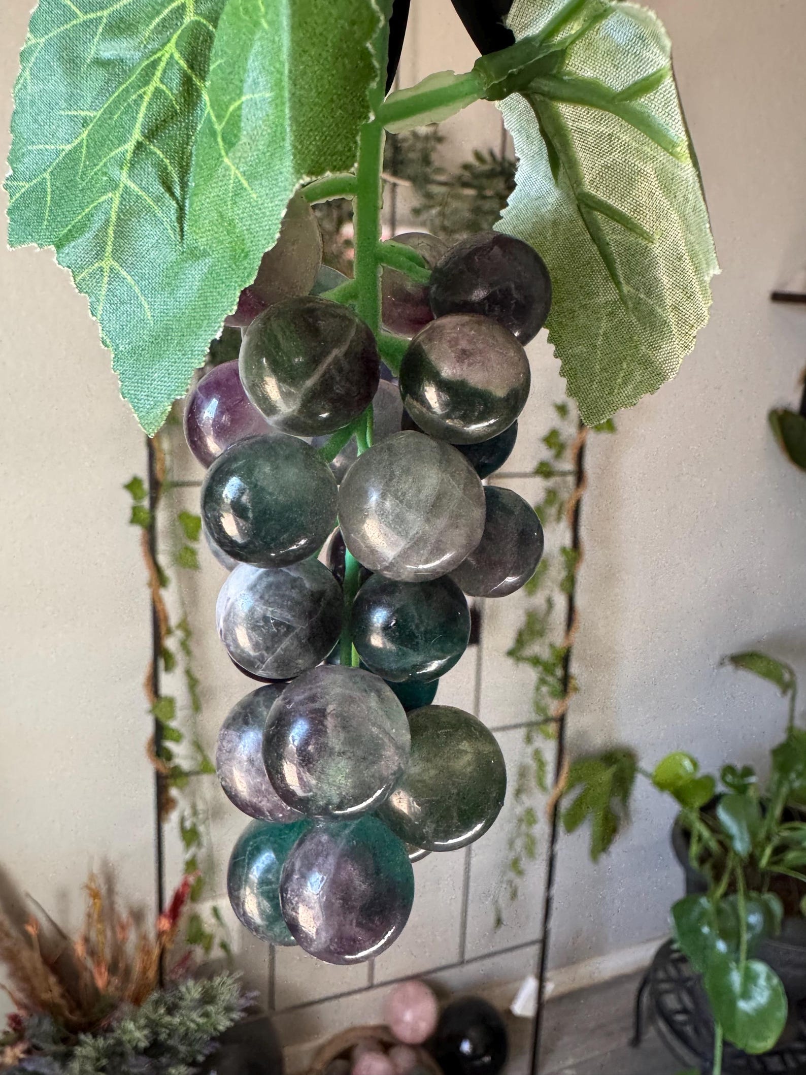 Purple & Green Fluorite Grape Cluster Crystal | Carved and Polished ...