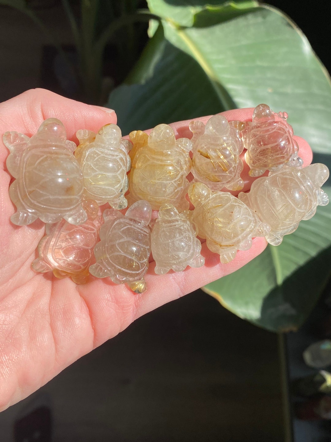 Rutilated Quartz Crystal Turtle Mini Golden Rutile Quartz Natural ...