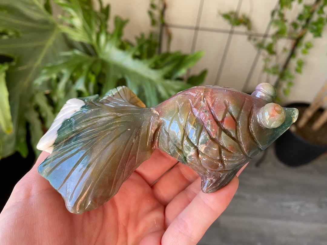 1.4lb Ocean Jasper Goldfish Crystal Large | Natural Stone Polished and ...