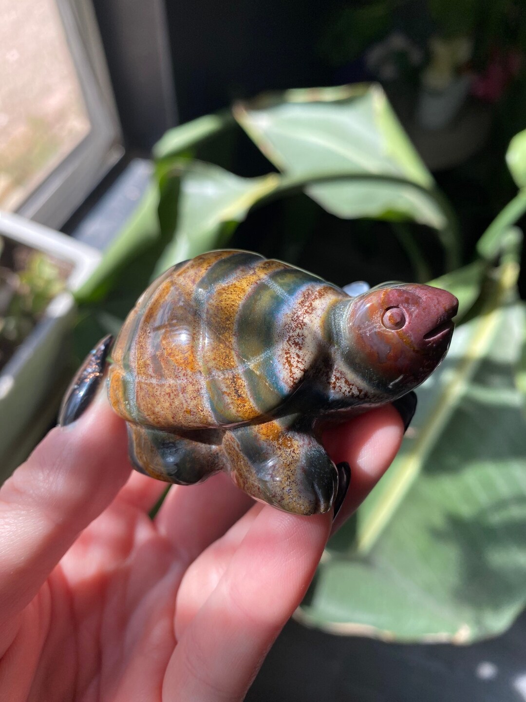 Ocean Jasper Turtle Crystal | Natural Polished and Carved Stone ...