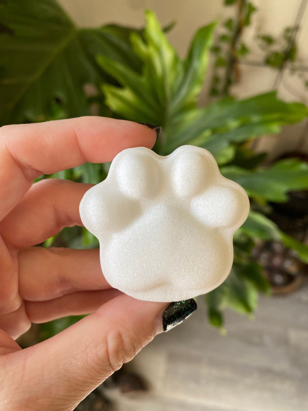 White Jade Paw Crystal | Natural White Jade Carved Stone Cat Dog Paw ...